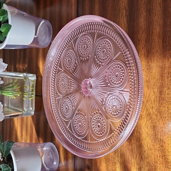 Indiana Glass | Dining | Indiana Glass Pink Glass Pedestal Cake Stand ...